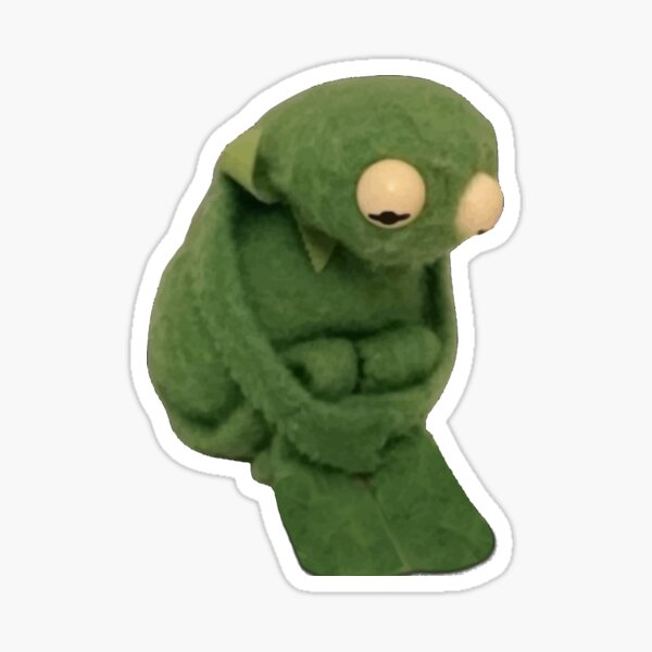"sad kermit | scared kermit meme" Sticker for Sale by IcePools | Redbubble