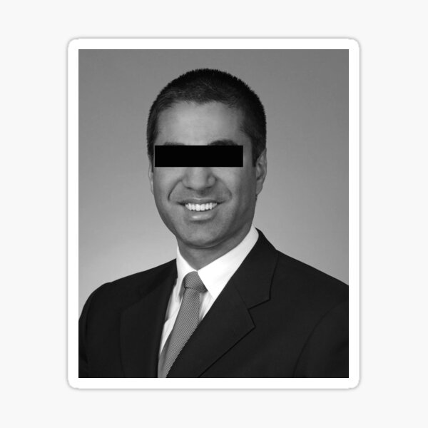 "unidentified Ajit Pai" Sticker by Unindentified | Redbubble