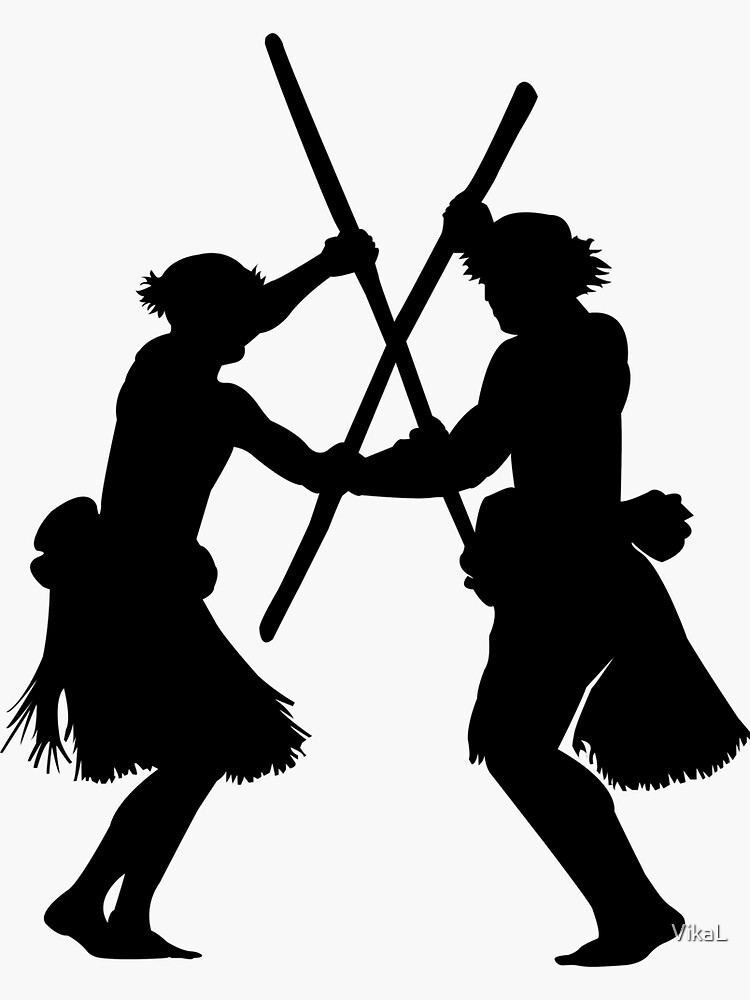 "Polynesian warrior dance" Sticker by VikaL | Redbubble