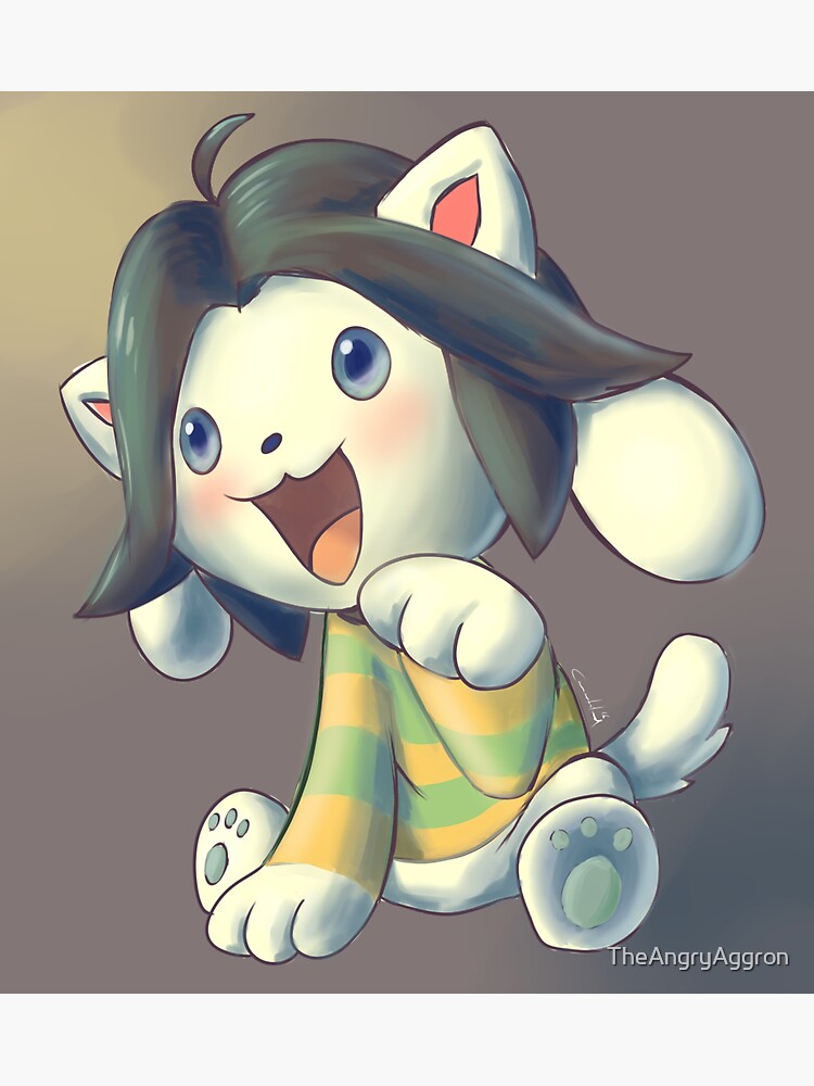"Temmie!" Sticker for Sale by TheAngryAggron | Redbubble