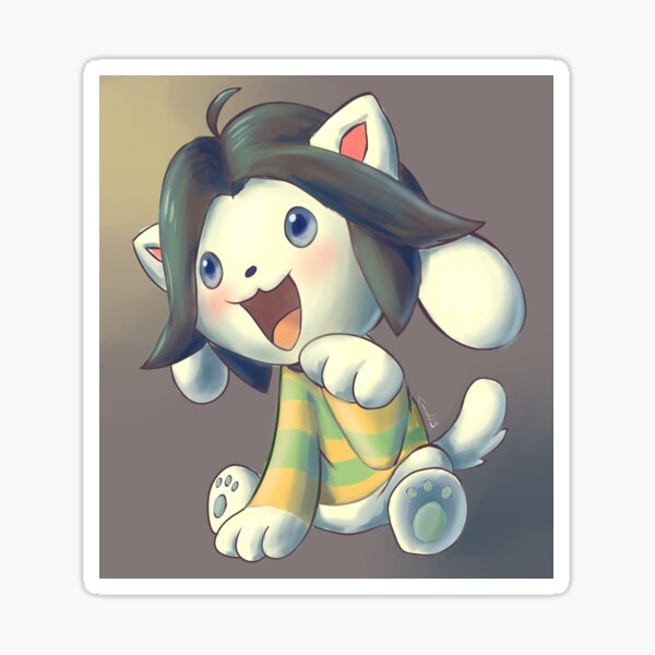"Temmie!" Sticker for Sale by TheAngryAggron | Redbubble