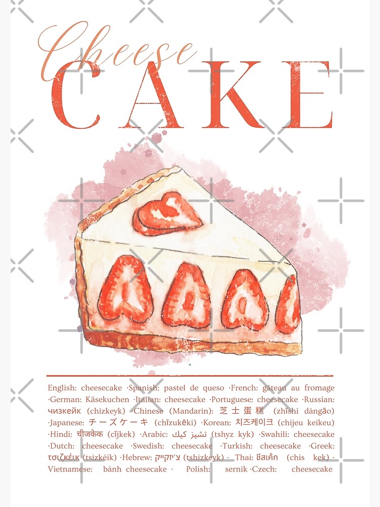 "Cheesecake Print with Different Translations" Poster for Sale by ...