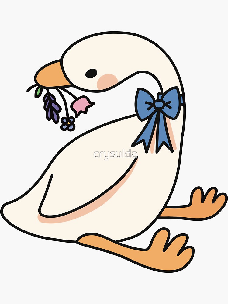 "Goose Wearing a Ribbon and Flowers" Sticker for Sale by crysulda ...