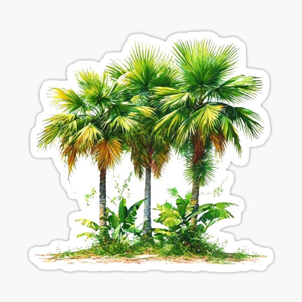"palm trees" Sticker for Sale by aipaint | Redbubble