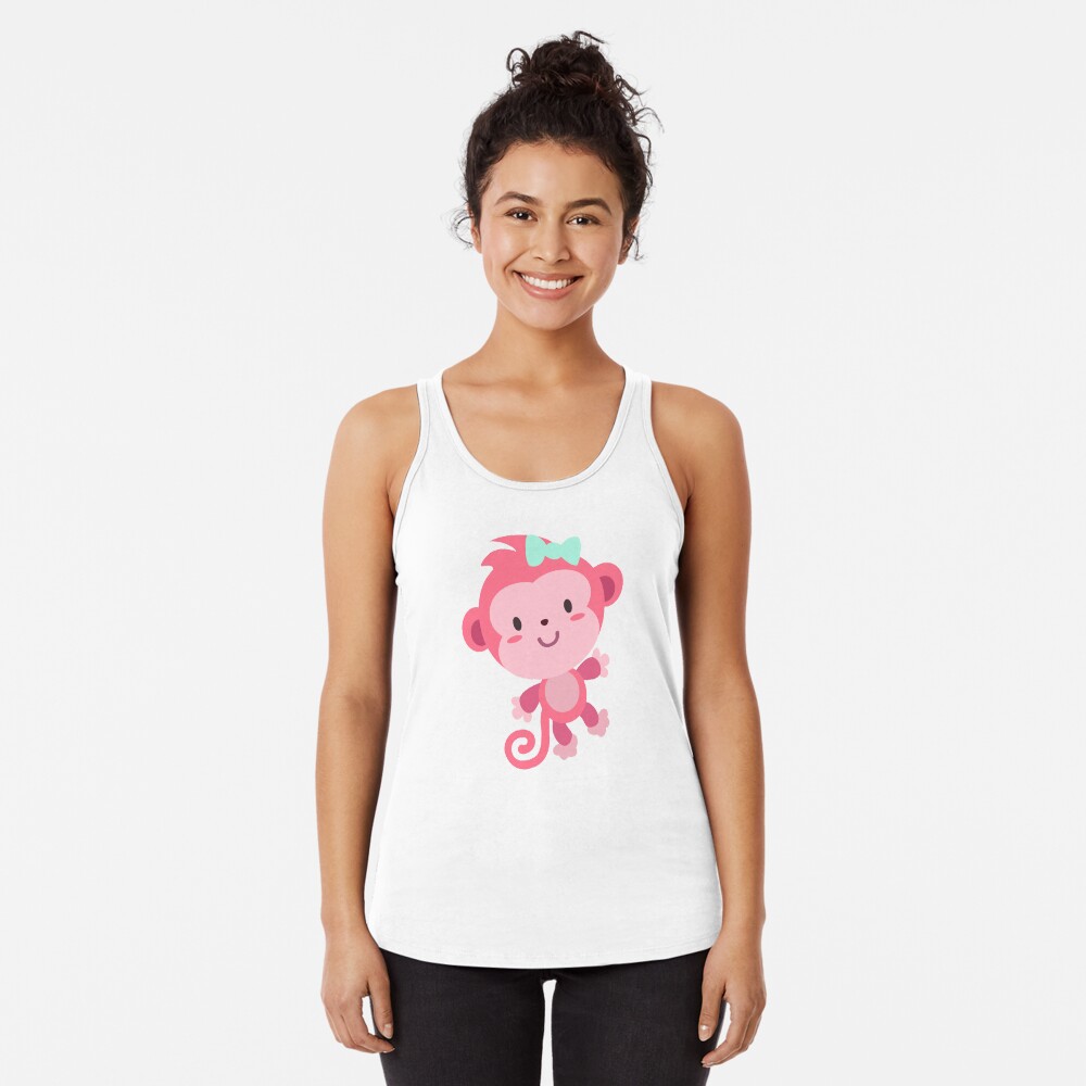 "Cute Pink Monkey Design" Sticker for Sale by pomnook | Redbubble