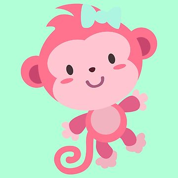 "Cute Pink Monkey Design" Sticker for Sale by pomnook | Redbubble