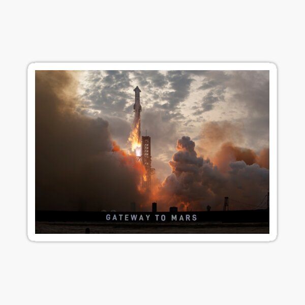 "Spacex Starship rocket launch from Starbase" Sticker for Sale by Mihai ...