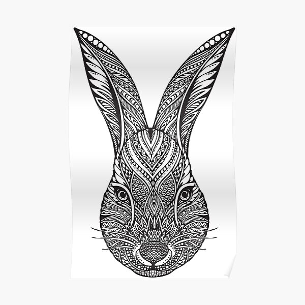 "Zentangle Rabbit Design" Poster by PaulC71 | Redbubble