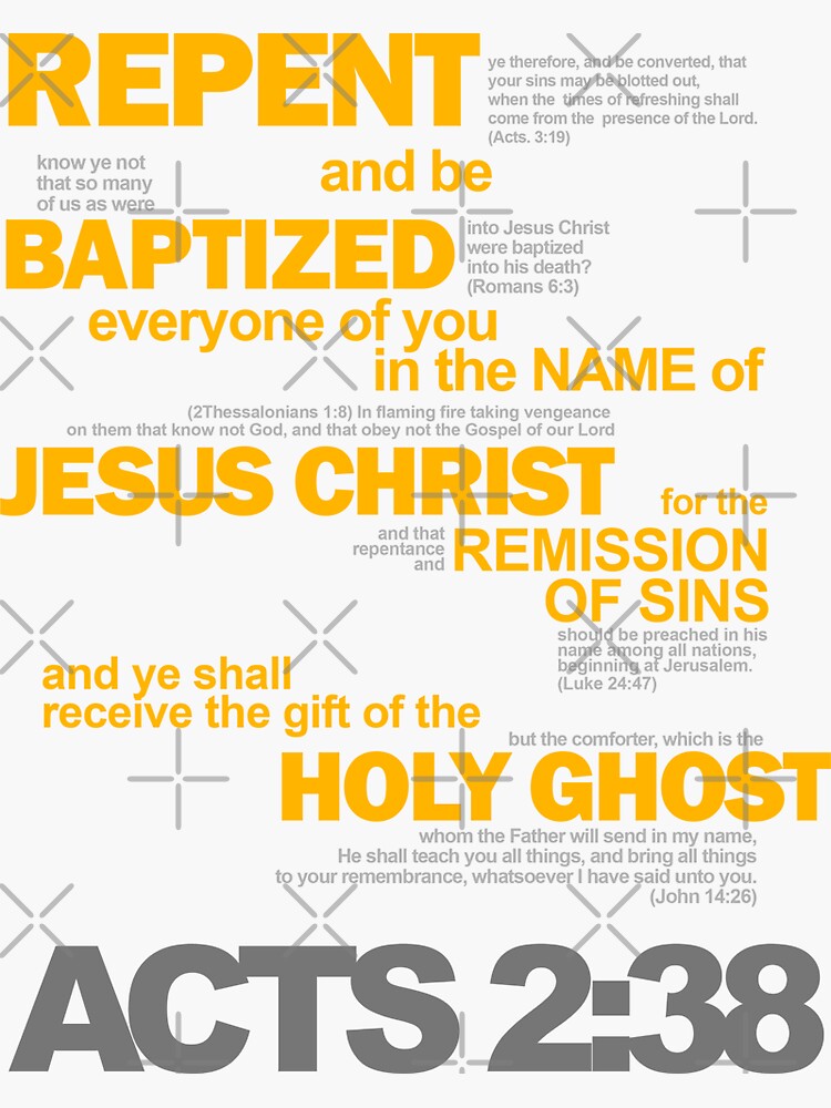 "ACTS 2:38 Design" Sticker for Sale by JcArte17 | Redbubble