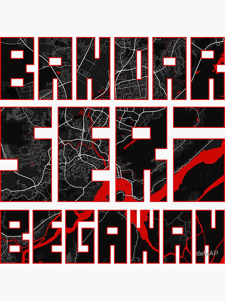 "Bandar Seri Begawan City Map of Brunei - Oriental" Sticker for Sale by ...