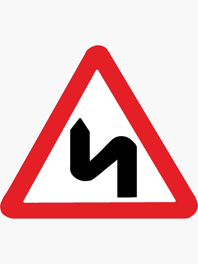 "Dangerous Bend Symbol Sign" Sticker for Sale by svrtel | Redbubble