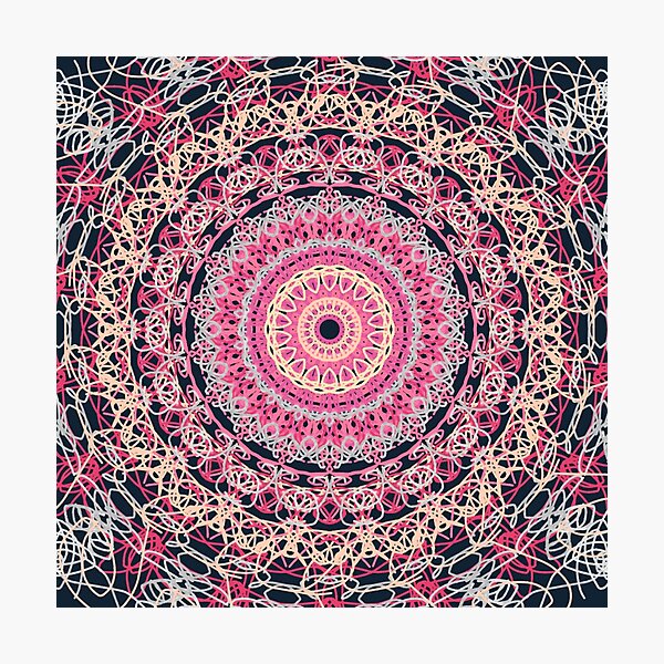 "Pink random mandala art" Photographic Print by shorelinedesign | Redbubble