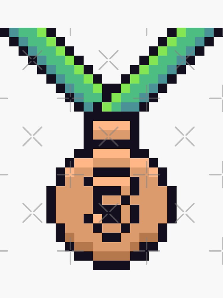 "Bronze medal pixel art" Sticker by PoluxDesign | Redbubble