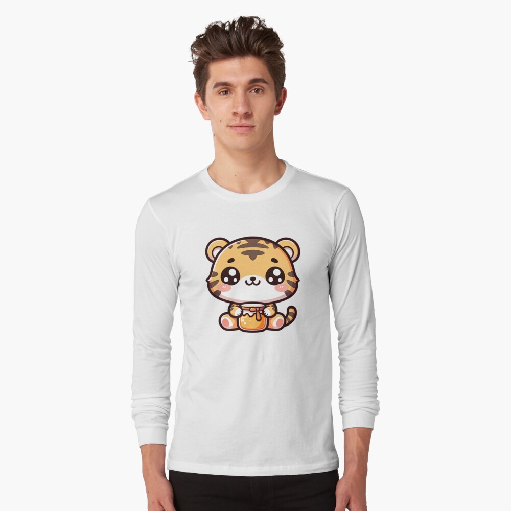 "Kawaii Tiger Cub Eating Honey" Sticker for Sale by PeelZinc | Redbubble