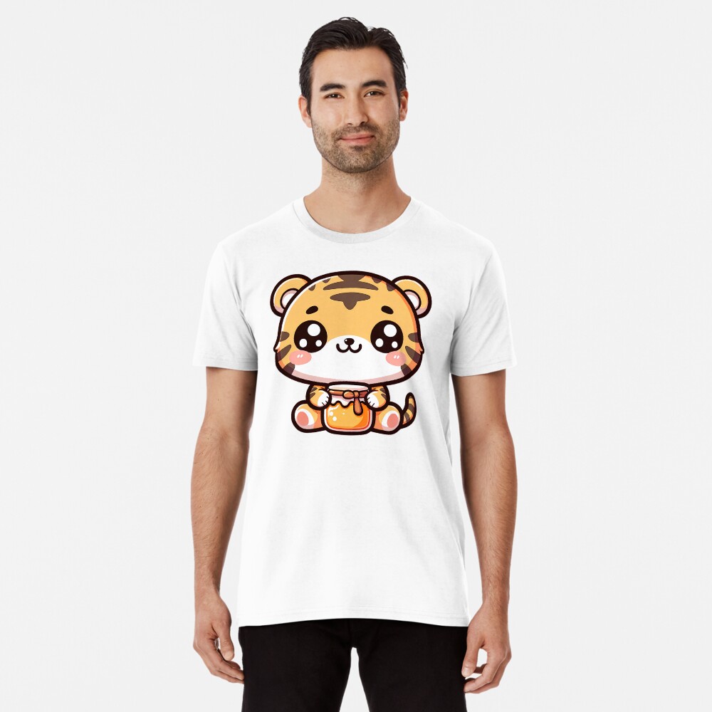 "Kawaii Tiger Cub Eating Honey" Sticker for Sale by PeelZinc | Redbubble