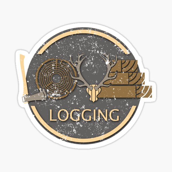 "LOVE Letters Logging Logger Axe Wood Logging Truck" Sticker for Sale ...