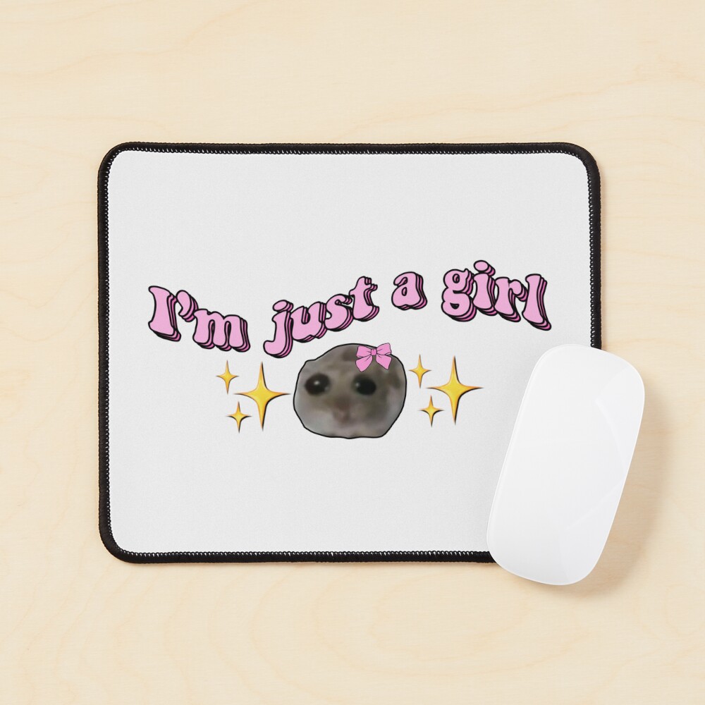 "Coquette Sad hamster meme I’m just a girl hamster" Sticker for Sale by ...