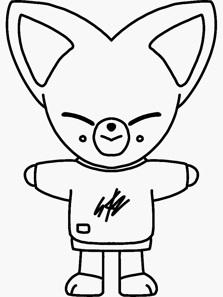 "Stray Kids - Skzoo Foxi.ny [BLACK OUTLINE]" Sticker for Sale by ...