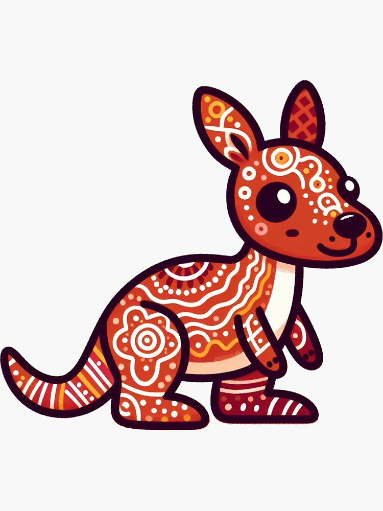 "Aboriginal Kangaroo" Sticker for Sale by LemuellTrends | Redbubble