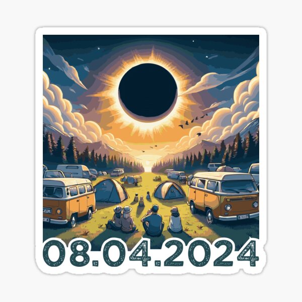 "Total Solar Eclipse Camping, Eclipse Souvenir" Sticker for Sale by ...