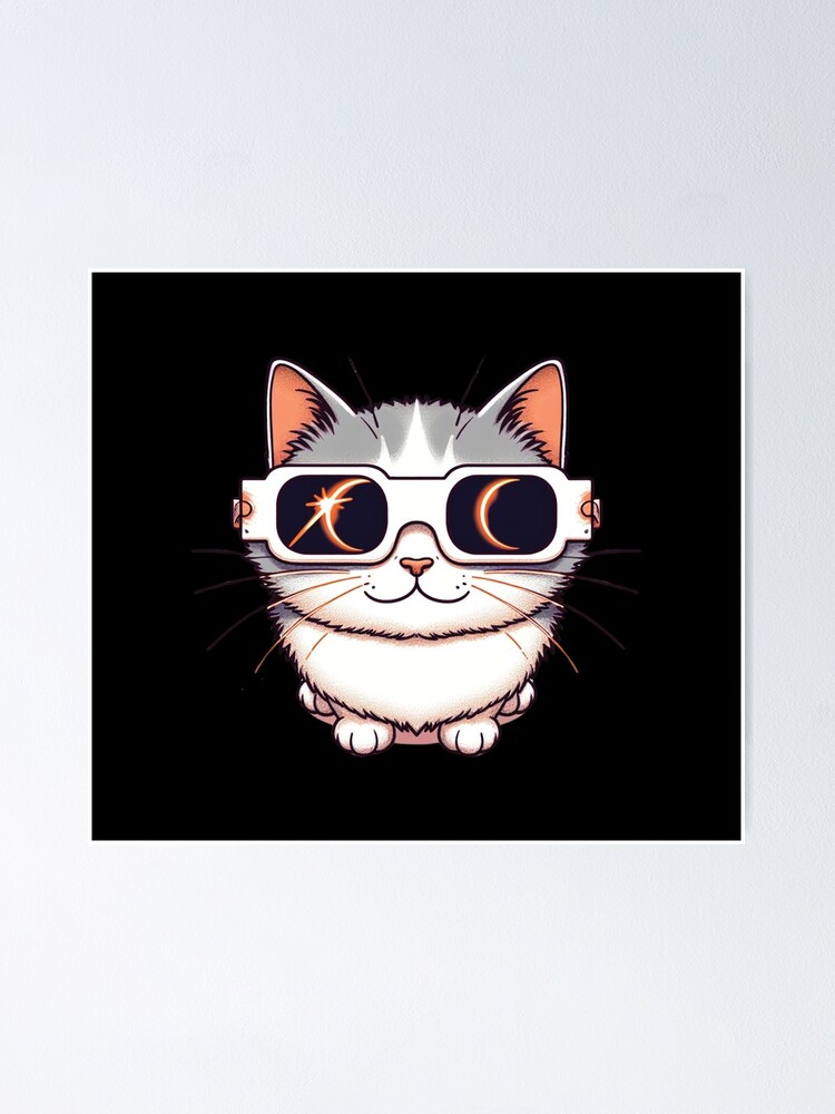 "American Total Solar Eclipse Solar Cat" Poster for Sale by ...