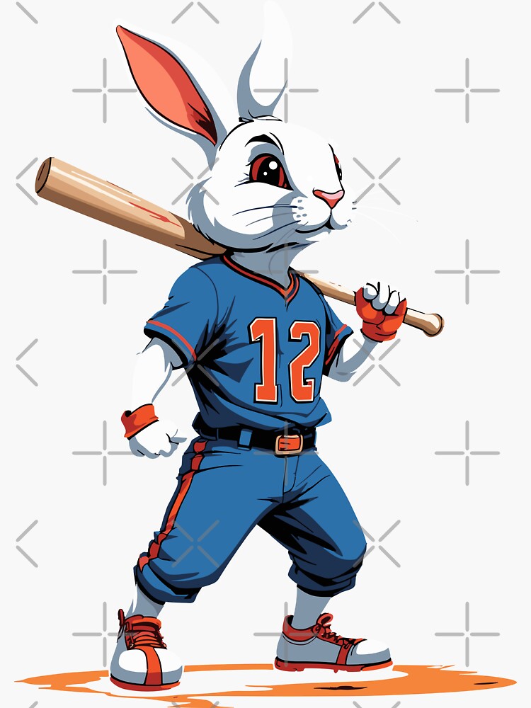 "Baseball player Easter bunny Easter baseball" Sticker by LuminOrb ...