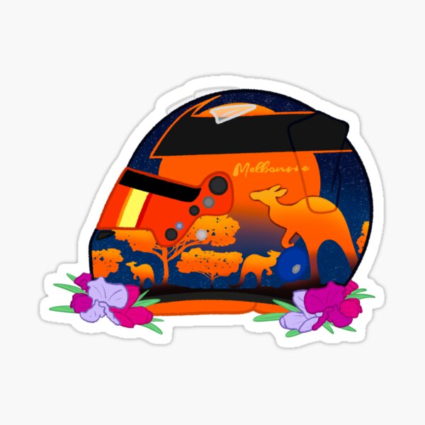 "Oscar Piastri 2024 Australia Helmet With Flowers" Sticker for Sale by ...