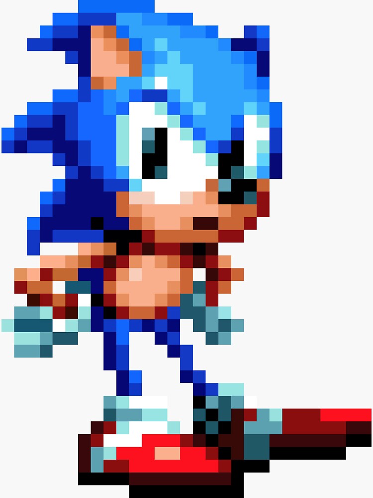 "Pixel art 16 bit sonic" Sticker for Sale by ArtPixelDesign | Redbubble
