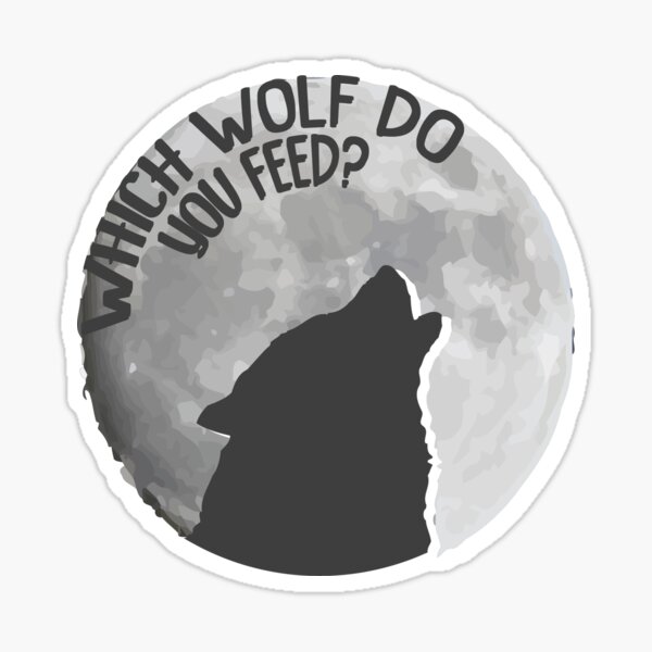 "Two Wolves T-Shirt Moon Story Howling" Sticker for Sale by la-nynx ...