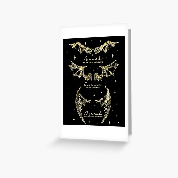 "Golden Bat Boys ACOTAR Bookish wings design Rhysand Cassian Azriel ...