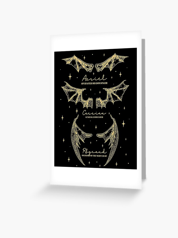 "Golden Bat Boys ACOTAR Bookish wings design Rhysand Cassian Azriel ...