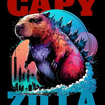 "Capyzilla Capybara" Sticker for Sale by MrChimpStore | Redbubble