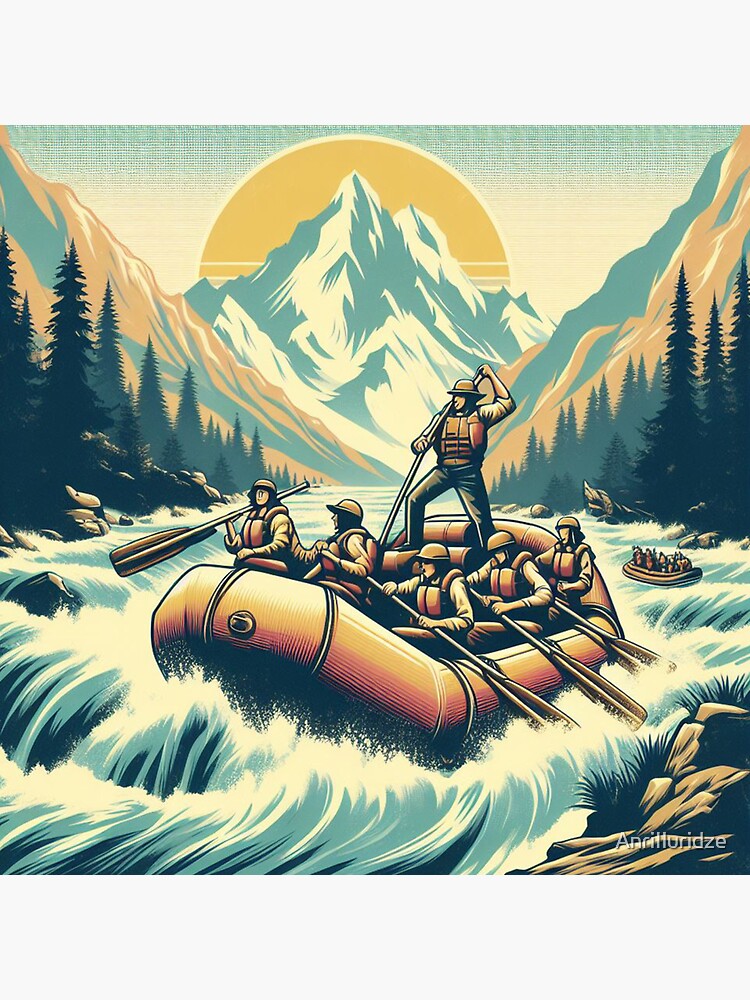 "Rafting Adventure" Sticker for Sale by AnriIluridze | Redbubble