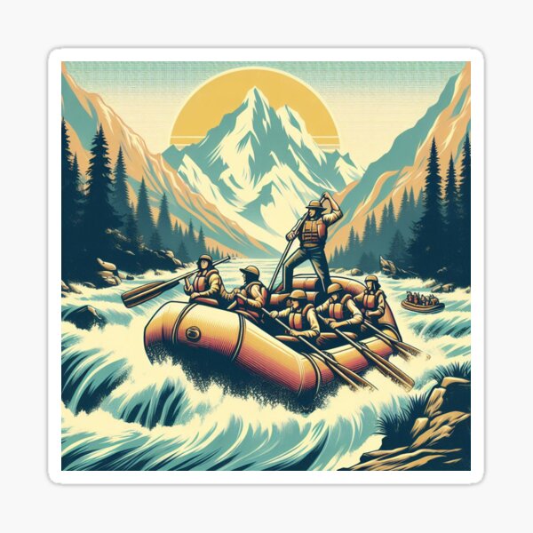 "Rafting Adventure" Sticker for Sale by AnriIluridze | Redbubble