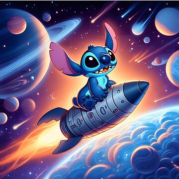 "Stitch spaceship" Art Print for Sale by cloud lee | Redbubble