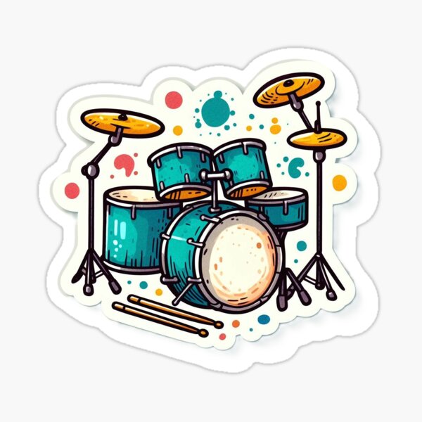 "Drum Set " Sticker for Sale by G1G1aRtZ342 | Redbubble