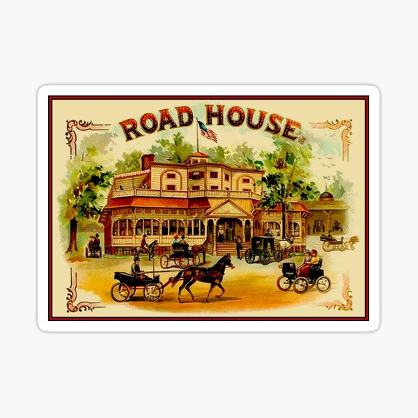 "ROAD HOUSE : Vintage Cigar Advertising Print" Sticker for Sale by ...