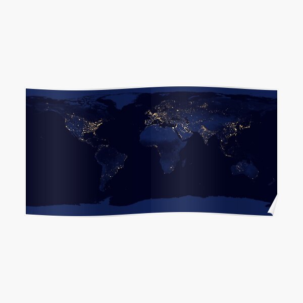 "Earth at Night NASA Satellite Image" Poster for Sale by fineearth ...