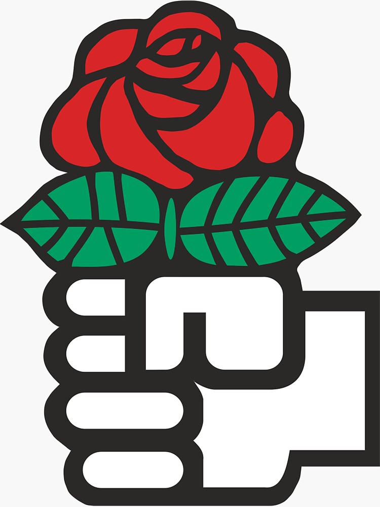 "Sozialismus - Das Faust- und rote Rosen-Symbol" Sticker von Martstore ...