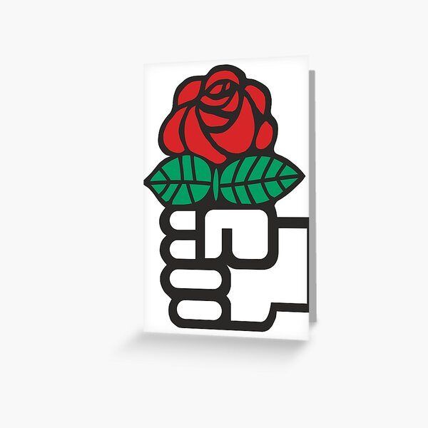 "Socialism - The Fist and Red Rose Symbol" Greeting Card for Sale by ...