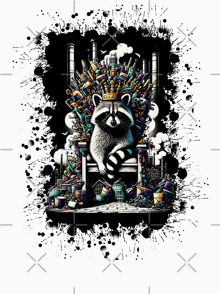 "Throne of Trash: The Raccoon King" Essential T-Shirt for Sale by ...