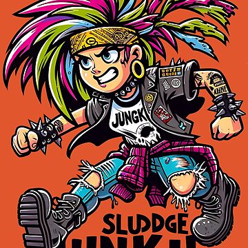 "Sludge Junkie Girl - cartoon" Sticker for Sale by subCultGraphix ...