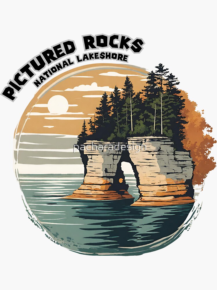 "Pictured Rocks National Lakeshore " Sticker for Sale by pacharadesign ...