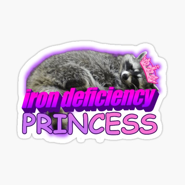 "Iron Deficiency Princess Raccoon Meme" Sticker for Sale by ...