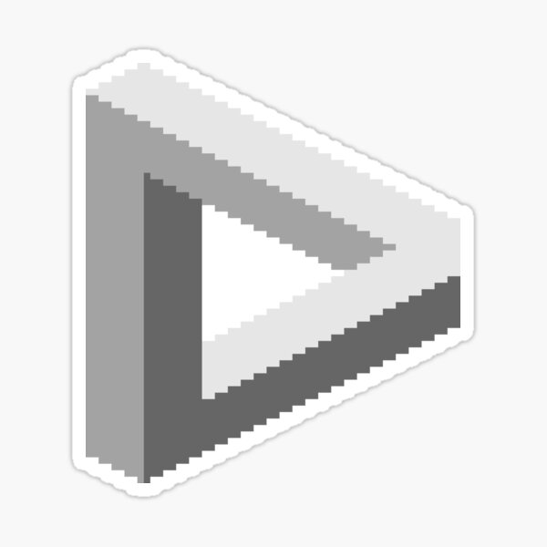 "Pixel Penrose Triangle" Sticker for Sale by ReubenGeeArt | Redbubble