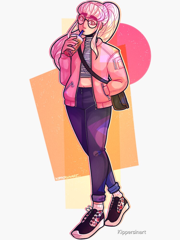 "Ryou Bakura n boba tea" Sticker for Sale by Kippersinart | Redbubble