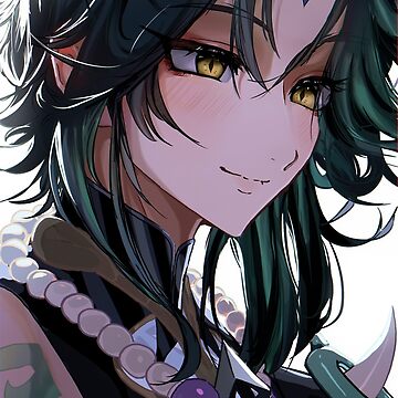 "Smiling Xiao Genshin Impact" Sticker for Sale by sapphicecream | Redbubble