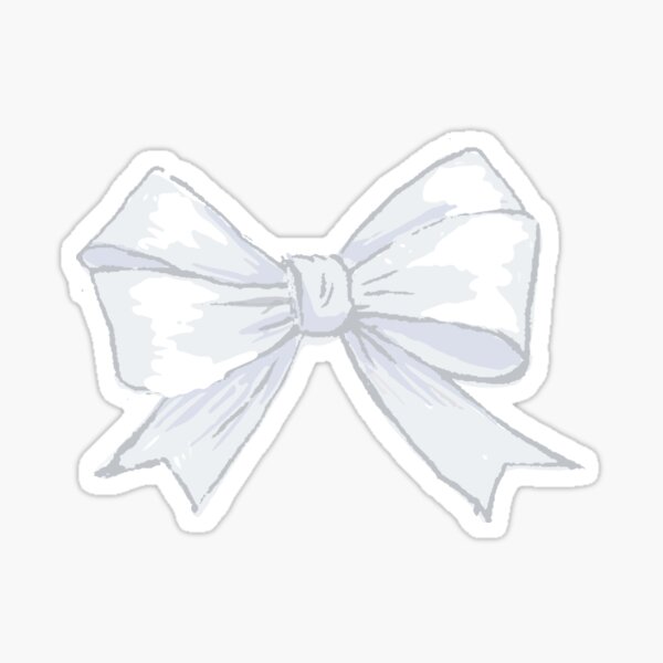 "white bow ribbon sticker" Sticker for Sale by killerel | Redbubble