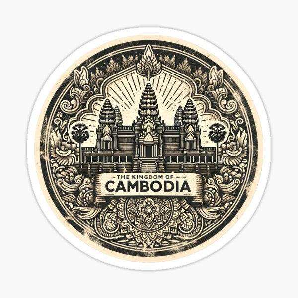 "Kingdom of Cambodia Angkor Wat vintage" Sticker for Sale by ...