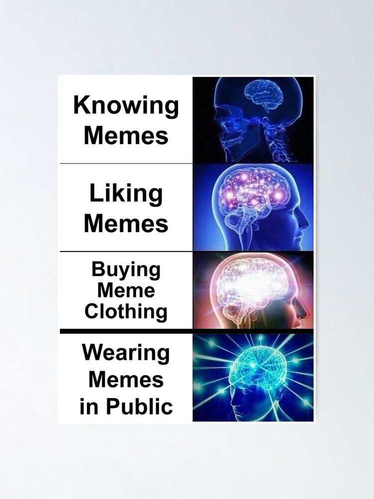 "Expanding Brain - Wearing Memes in Public" Poster for Sale by anime-e ...